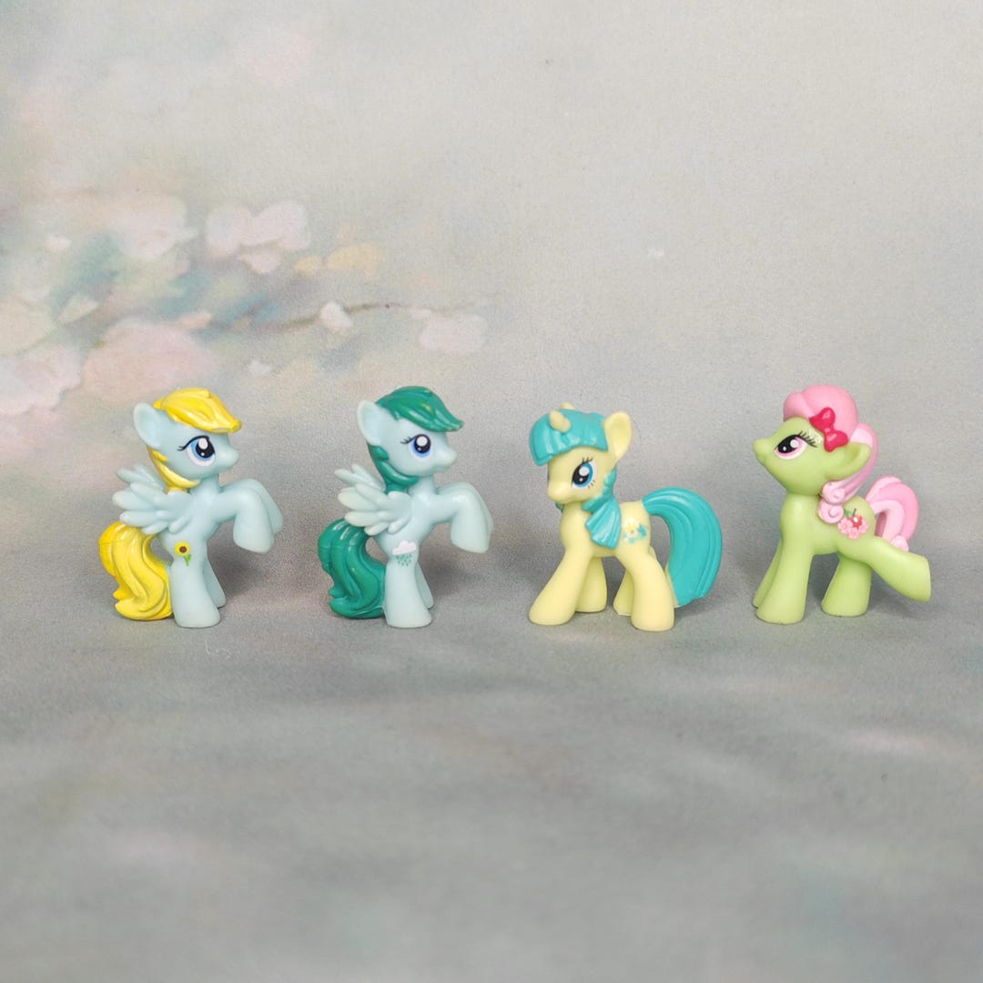 Set of 4 My Little Pony G4 Blind Bag Mini Figures Florina Tart Sapphire ...