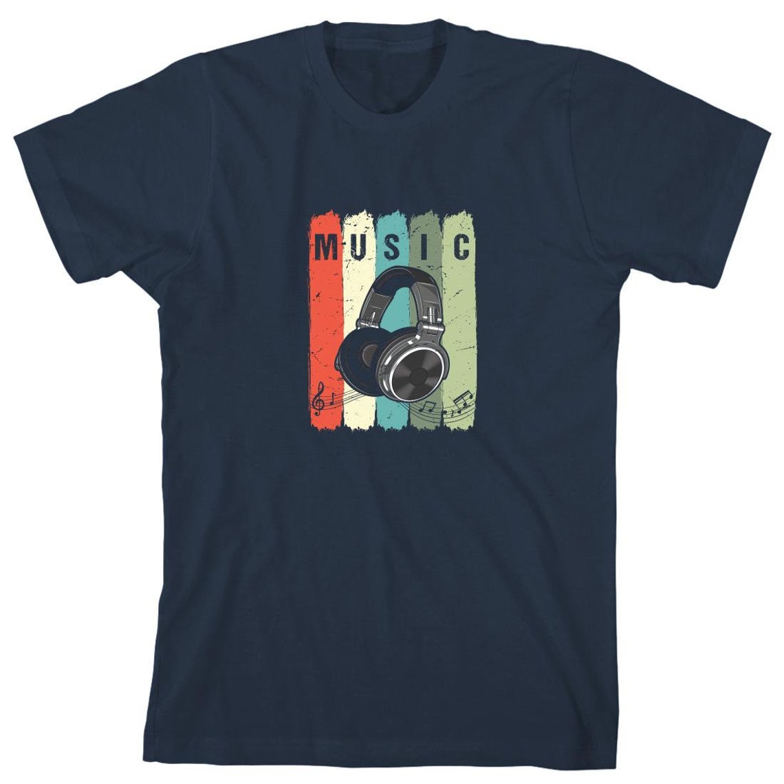 Vintage Music Headphones Shirt, Christmas Gift, Birthday Gift, Music ...