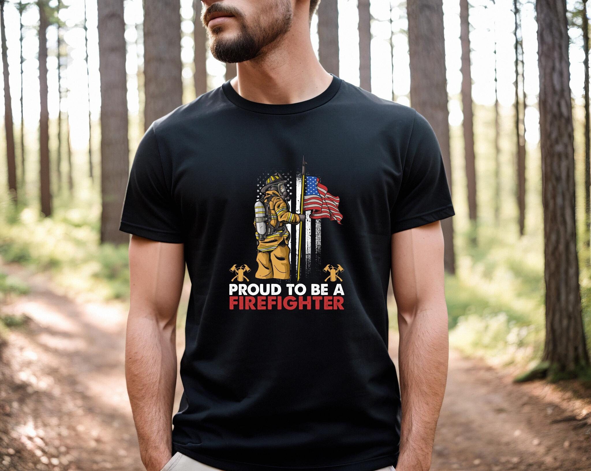Firefighter Flag so Proud Firefighter Shirt Firefighter - Etsy