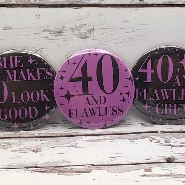 40th Birthday Button Badge - Etsy
