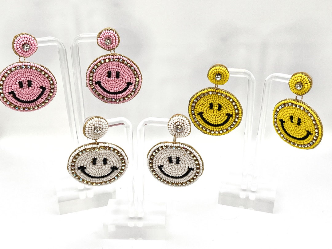 Smile Earrings Face Earrings Emoji Earring Smile Jewelry Smile Face ...