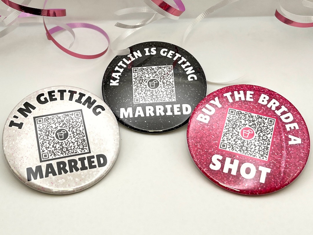 Bachelorette Party QR Code Buttons | Custom QR Code Payment Buttons ...