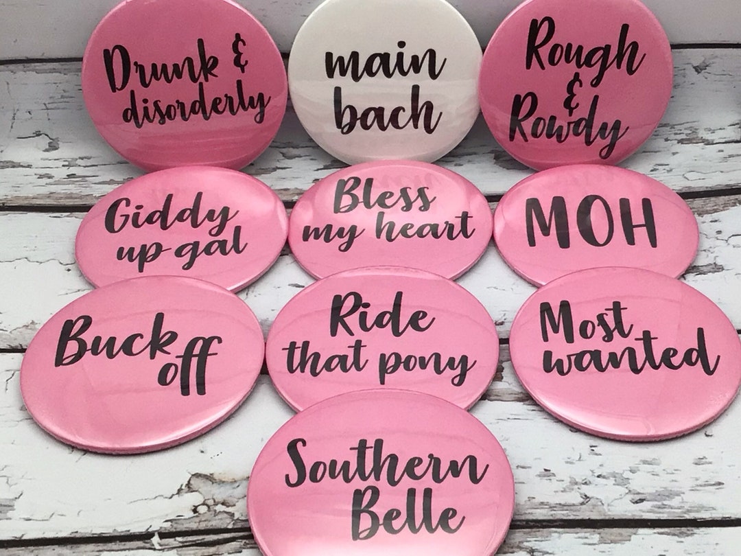 Disco Cowgirl Bachelorette Party Buttons | Nashville Bach Favors for ...