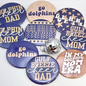 Dolphins Gameday Buttons | Cheerleading Gifts & Personalized Pins - Etsy