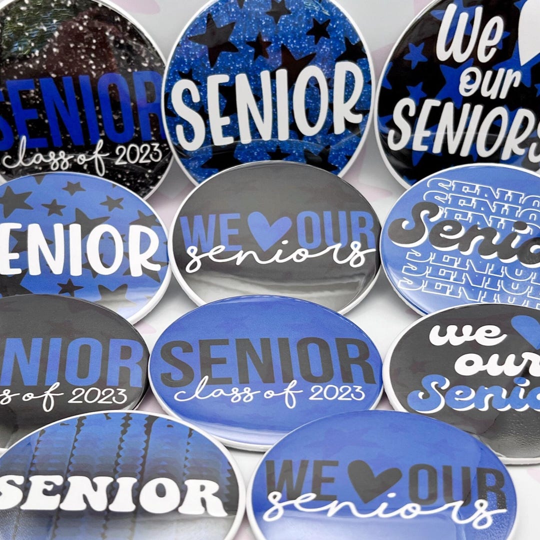 Senior Night Pinback Buttons | Custom High School Senior Gifts for ...