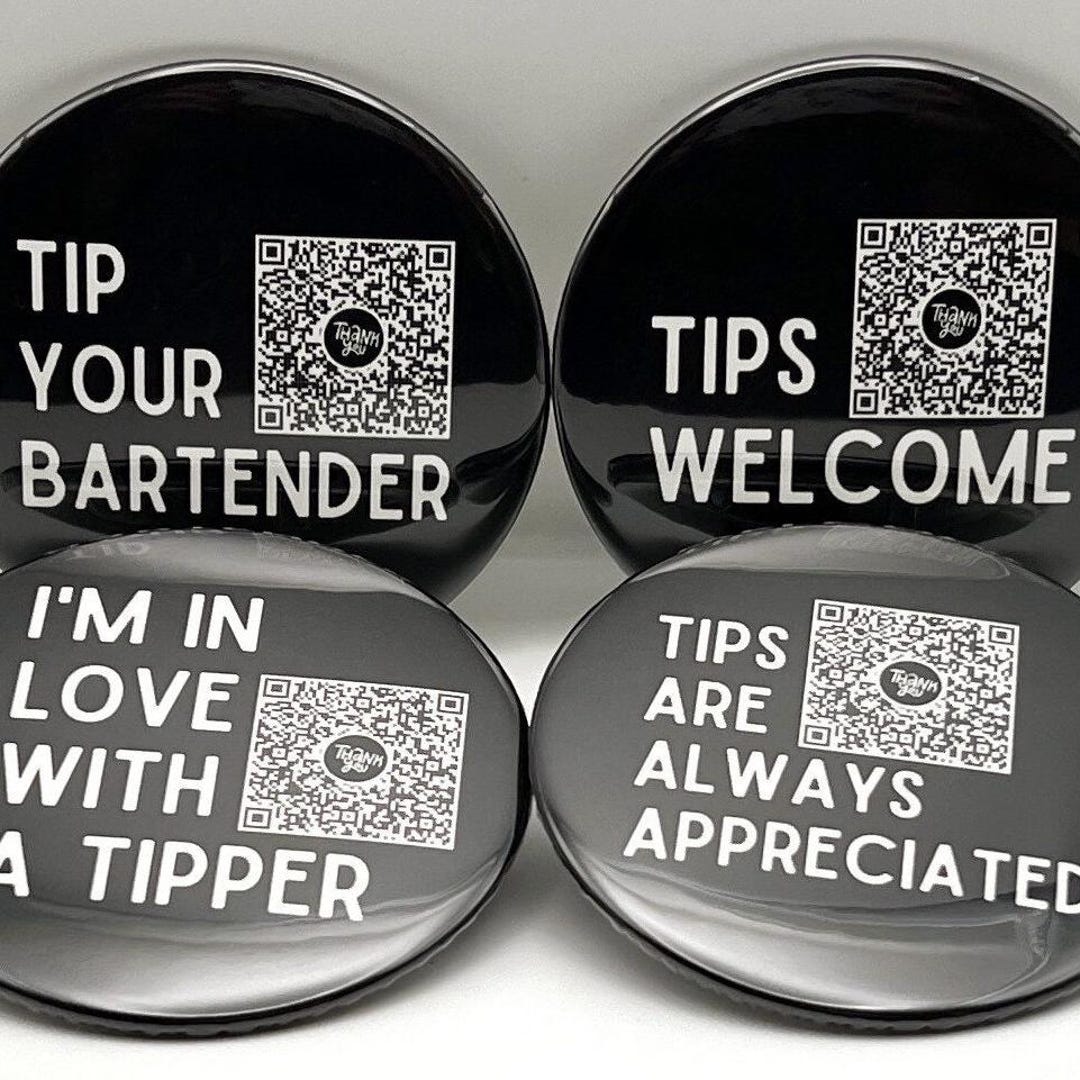 Virtual Tip Jar Button | QR Codes for Tips, Payment Method Sign, Venmo ...