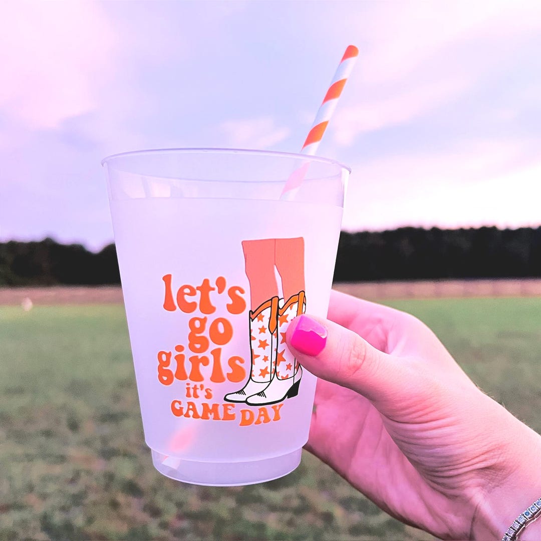 Let’s Go Girls Game Day Cups | Sets of 5 Frosted 16 Oz Stadium Cups ...