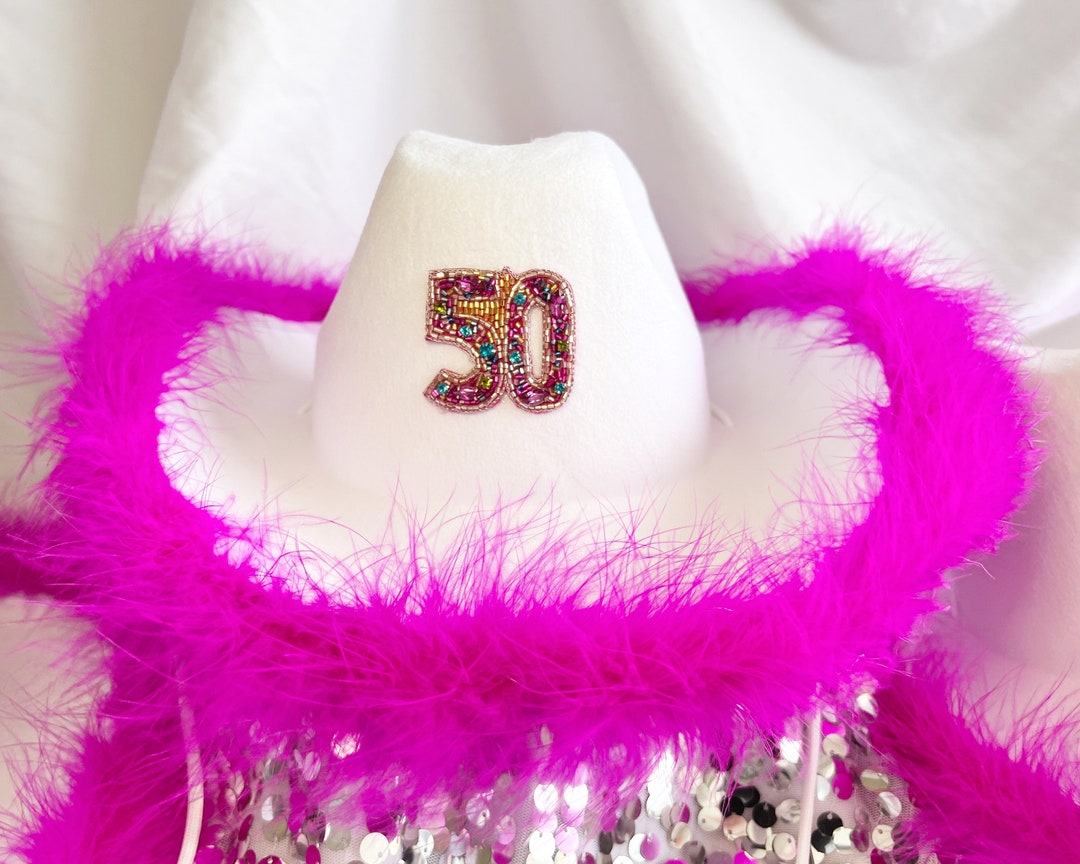 50 Birthday Cowgirl Hat 50th Birthday Gift 50th Anniversary Disco ...