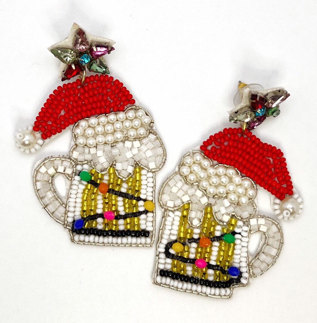Christmas Beer Holiday Earrings | Festive Jewelry, Fizz the Season ...