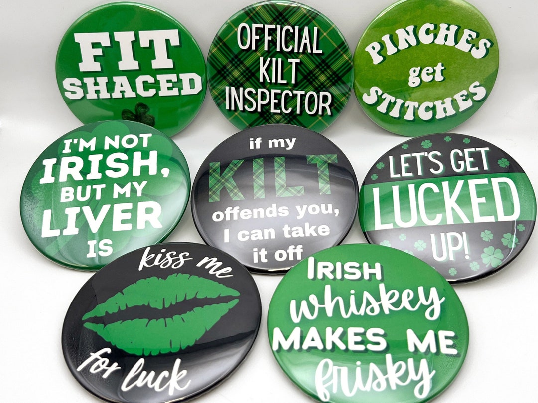 St. Patrick's Day Buttons | Funny Irish Party Pins | Let's Get Lucked ...