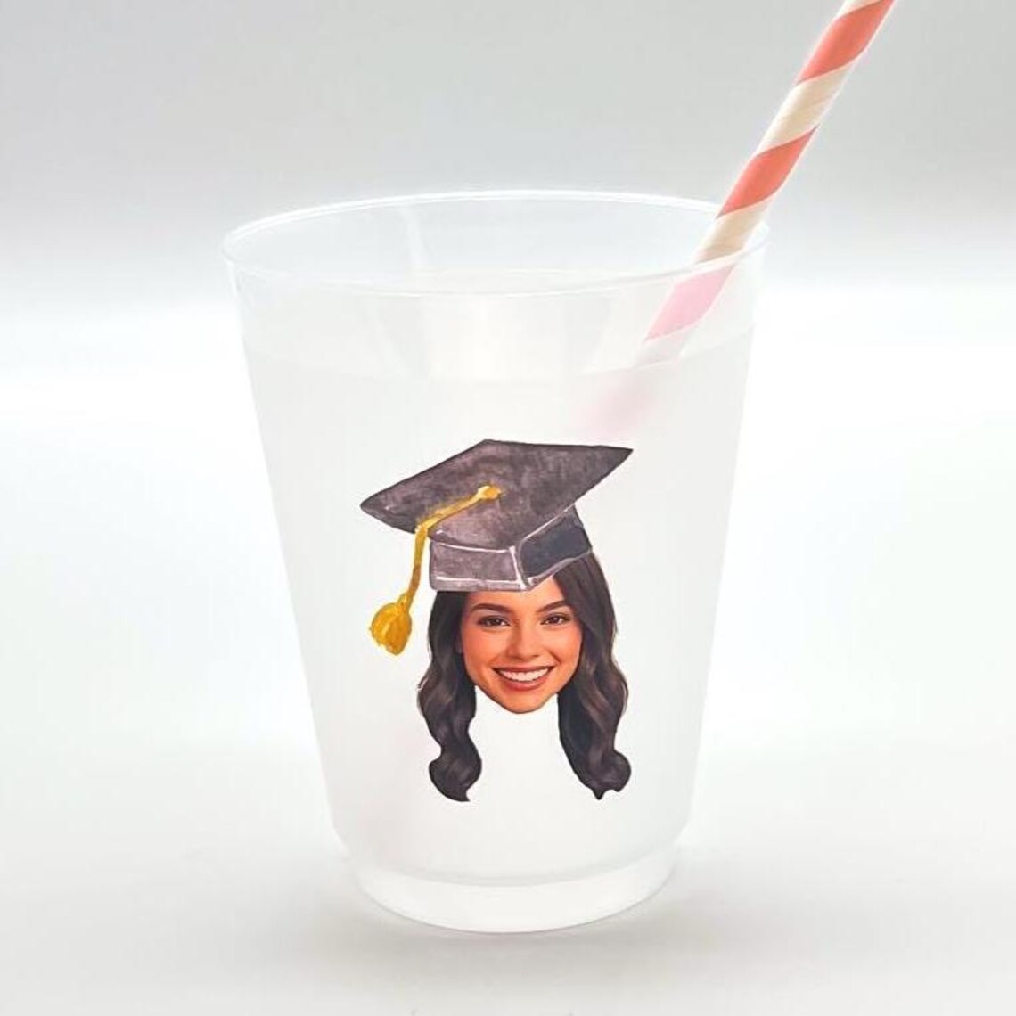 Graduation Party Cups | Frosted 16 Oz, Class of 2026, Custom Face ...