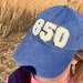 Area Code Chenille Patch Hat || Personalized Gifts Varsity Letters ...