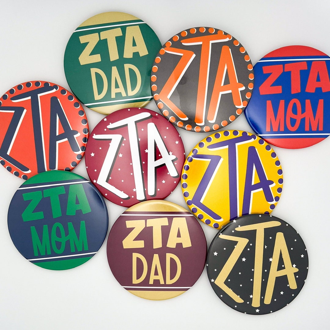Zeta Tau Alpha Buttons - ZTA Pins, Zeta Merch, Sorority Gifts, Big ...