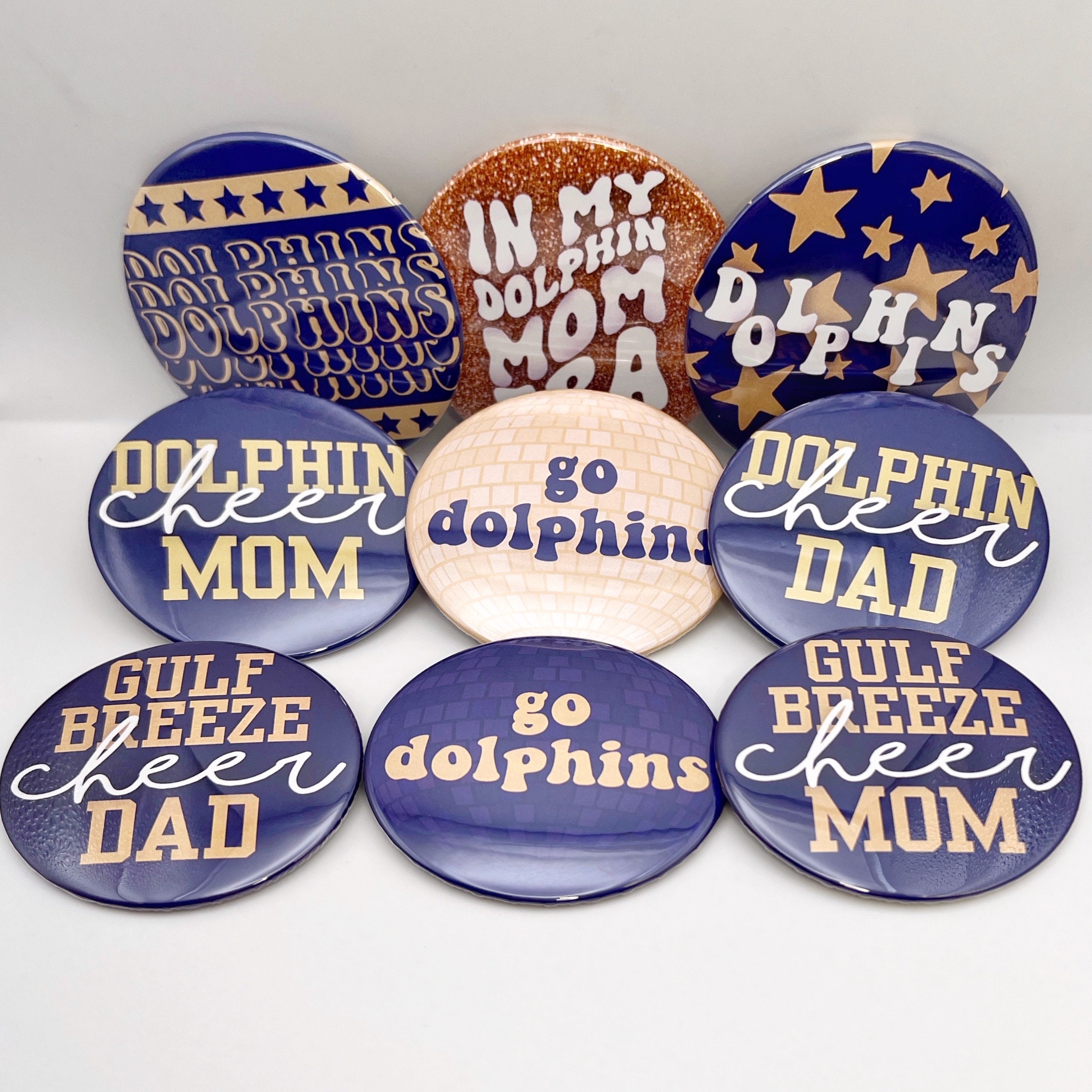 Dolphins Gameday Buttons | Cheerleading Gifts & Personalized Pins - Etsy