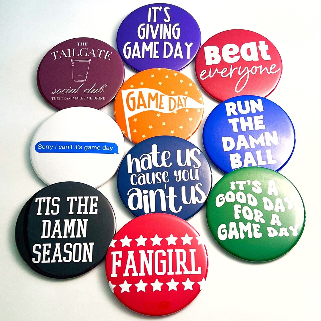 Game Day Buttons University College High School Football Pin Backs ...