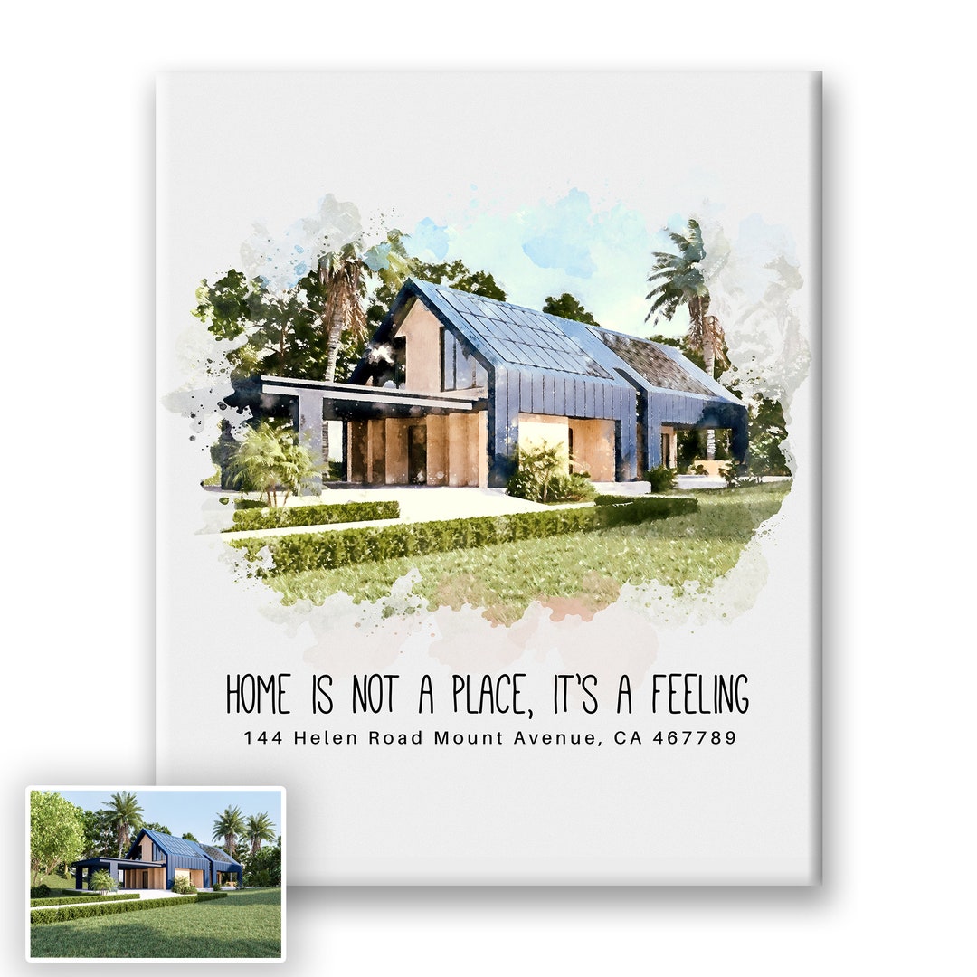 Custom Housewarming Portrait, Watercolor Art, Christmas Gift for ...