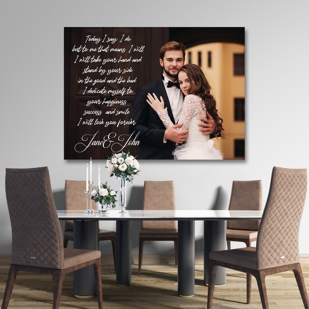 Custom Canvas Prints, Wedding Vows Canvas, Personalized Vows Christmas ...