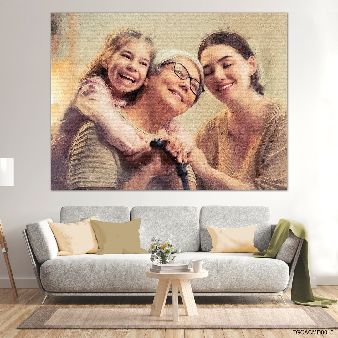 Custom Family Photo on Canvas Canvas Print From Family Photo - Etsy