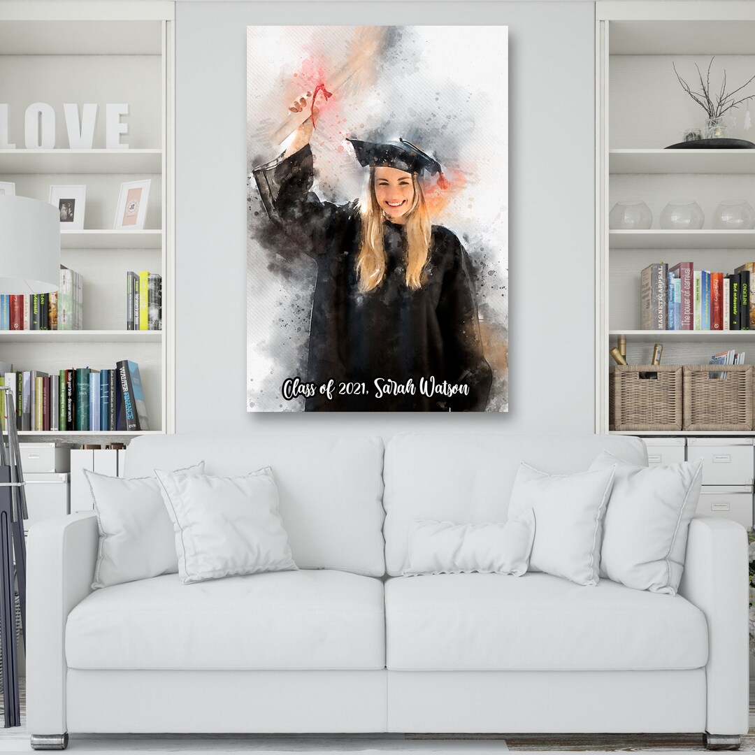 Personalized High School Graduation Gift for Her, Custom Canvas Print ...