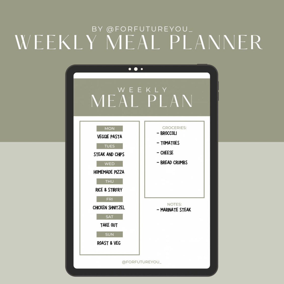 Digital Weekly Meal Planner Printable Downloadable & - Etsy