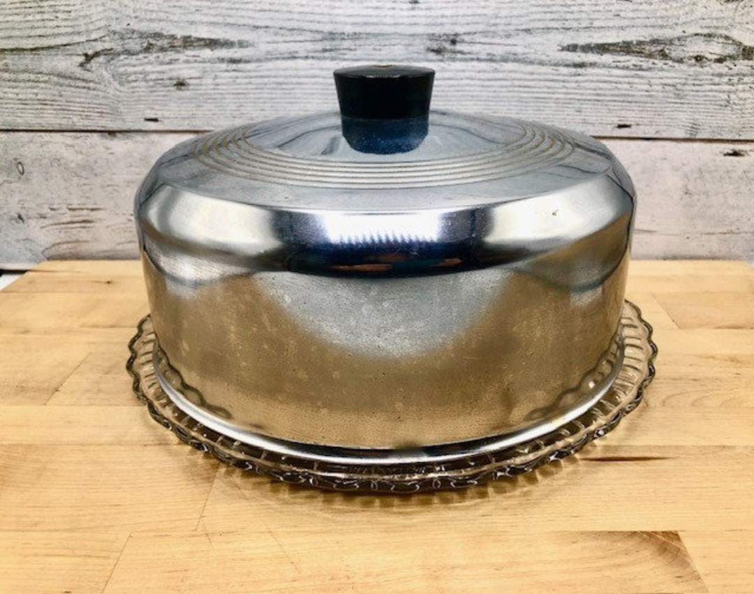 1950s Chrome Cake Dome With Footed Cake Plate Vintage Cupcake Stand - Etsy