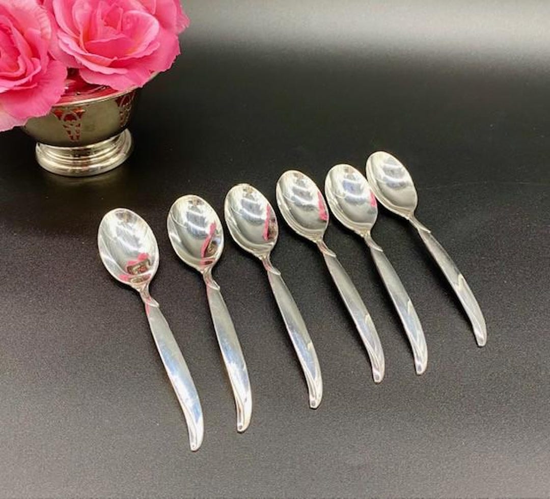 Vintage Silver Teaspoons/five O'clock Spoons Set of 6 - C.1950s 1847 ...