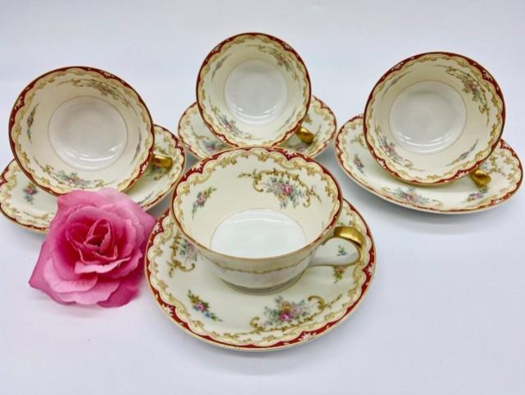 Vintage Bone China Tea Cups and Saucers Set of 4 C.1930s Noritake China ...