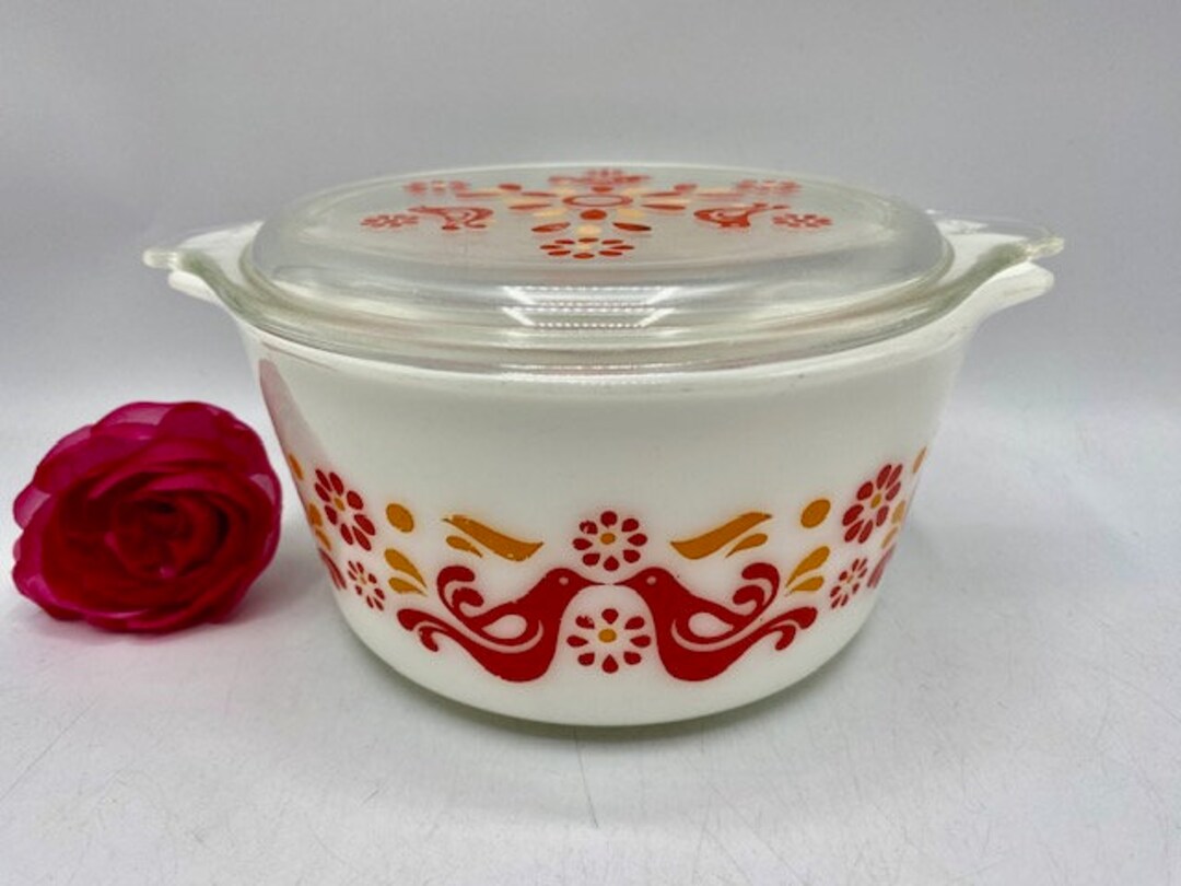 Vintage Pyrex Friendship Birds Casserole Dish With Lid C.1970s 1 QT ...