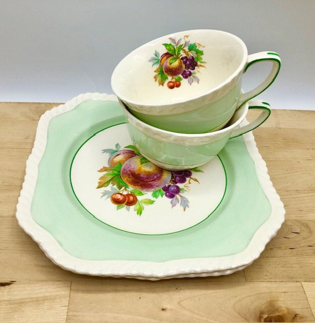 1950s Set of 2 Luncheon Plate / Tea Cup Sets Vintage Johnson - Etsy