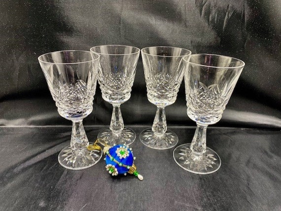 Vintage Waterford Crystal Wine Glasses Set of 4 Circa 1960s Cut Crystal Lismore Pattern Made in Ireland Etsy
