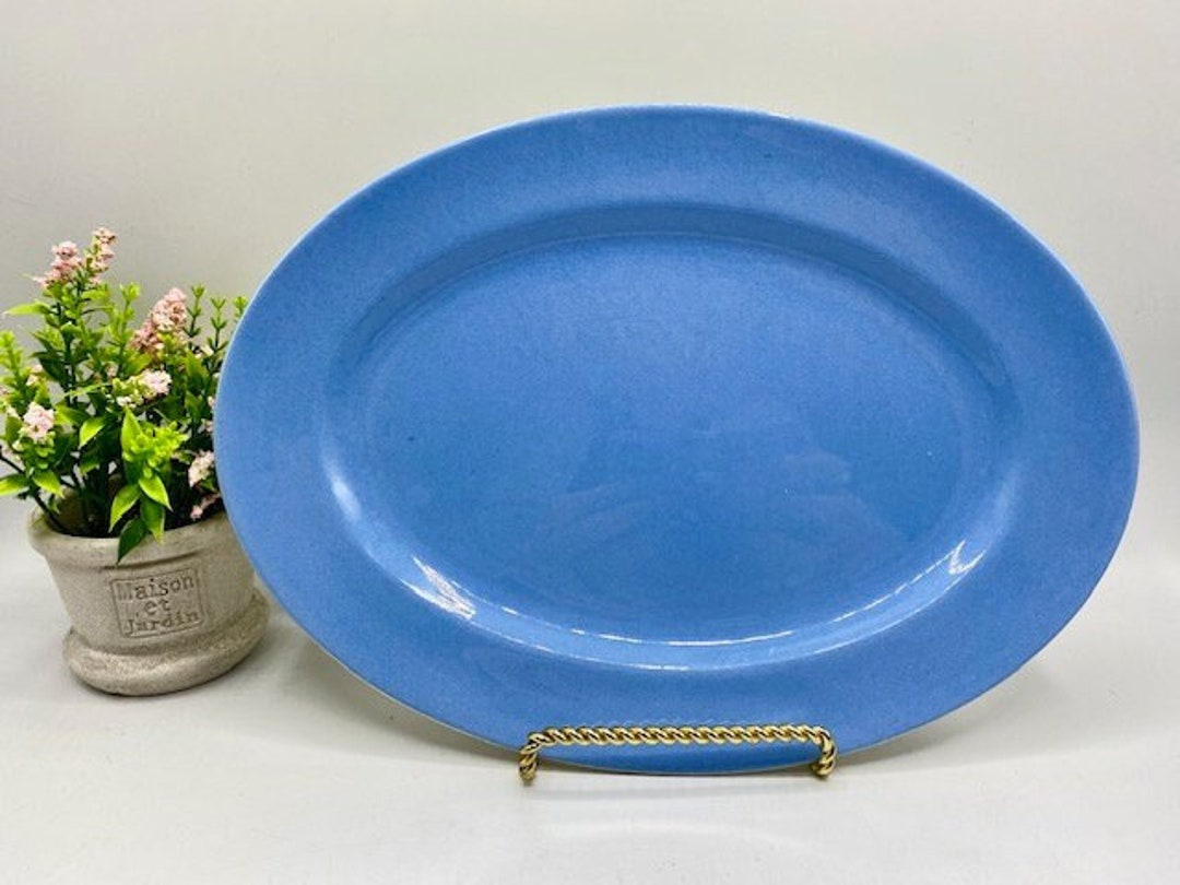 Vintage Blue Platter C.1950s Royal Art Pottery Periwinkle Blue Serving ...