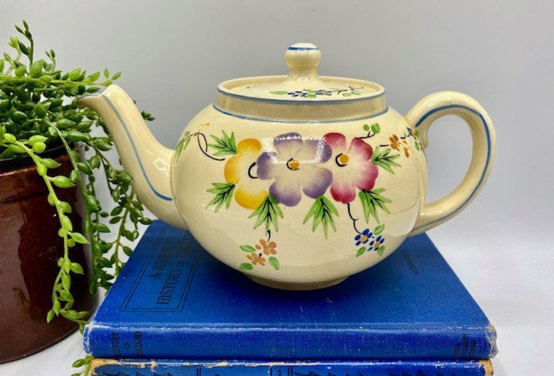 Vintage 1940s Teapot George Clews & CO Ltd Pansy Design Made in ...
