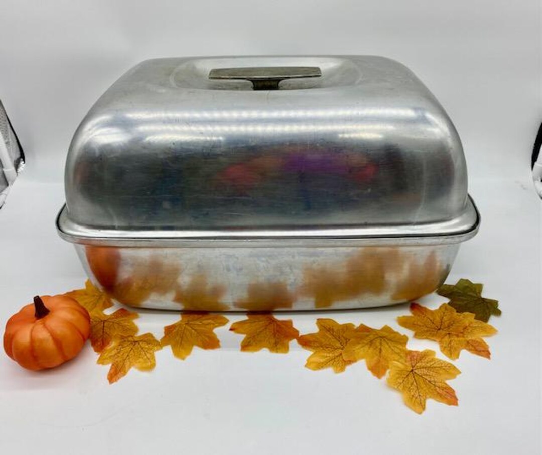 Vintage Large Aluminum Roaster With Meat Rack C.1950s Supreme Wear-ever ...