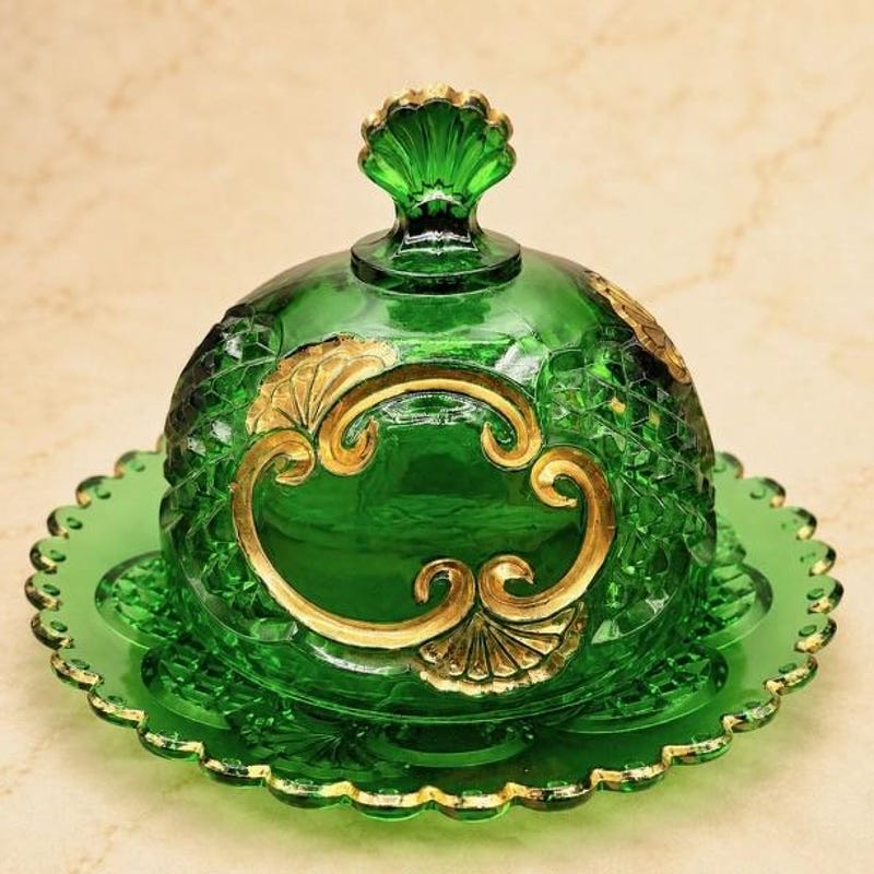 Eapg Glass Covered Butter - Etsy