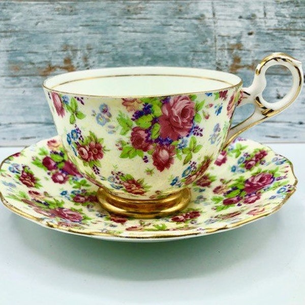 Chintz Tea Cup - Etsy