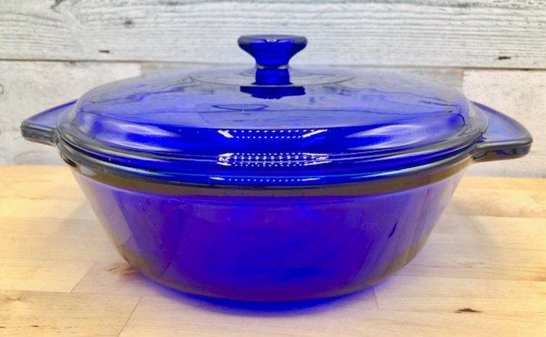 Vintage Anchor Hocking Cobalt Blue Dish / Ovenware / Bakeware Casserole ...