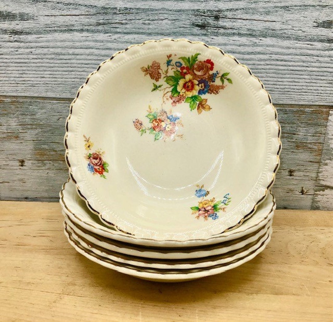 Antique 1910s Set of 5 Dessert / Berry Bowls J&G Meakin sol Pattern ...