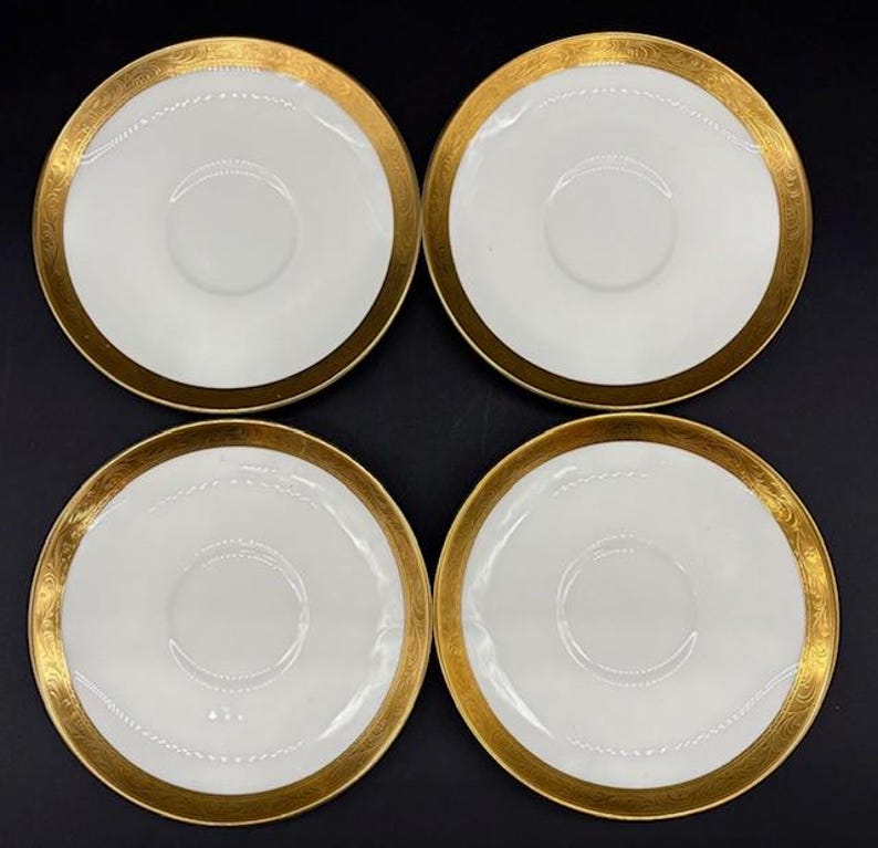Vintage Bone China Tea Cups and Saucers Set of 4 C.1990s Mikasa Crown ...