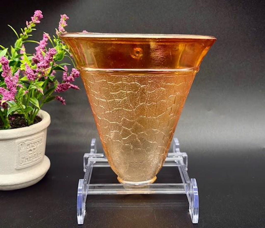 Vintage Carnival Glass Wall Pocket C.1930s Jeanette Depression Era ...