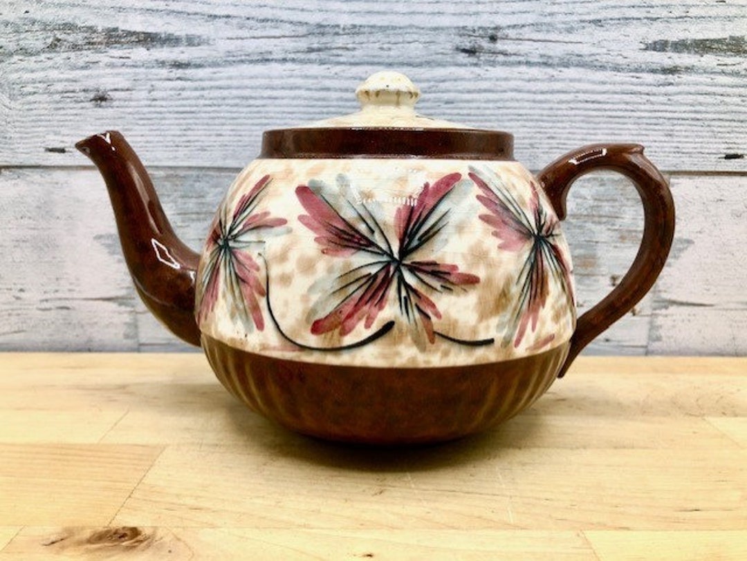 Vintage English Teapot C.1960s Price Kensington Folk Art Painted Floral ...