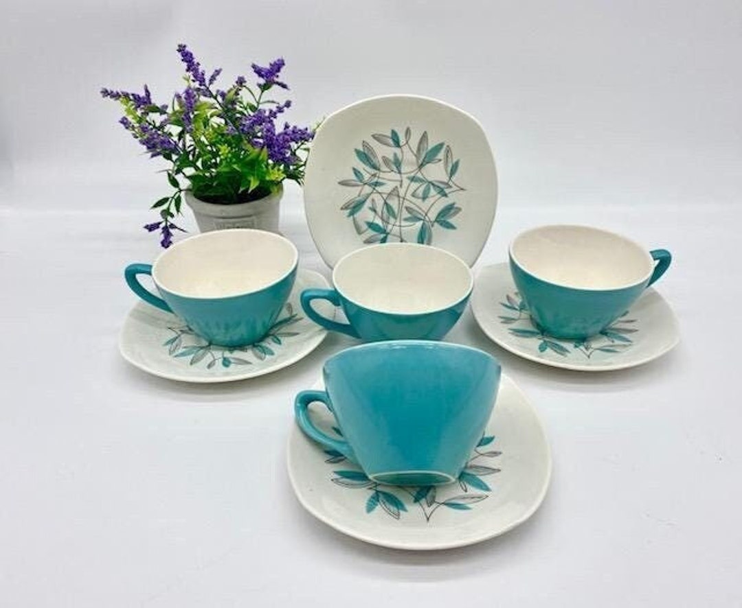 Vintage Coffee/tea Cups and Saucers Set of 4 - C.1950s W.R. Midwinter ...
