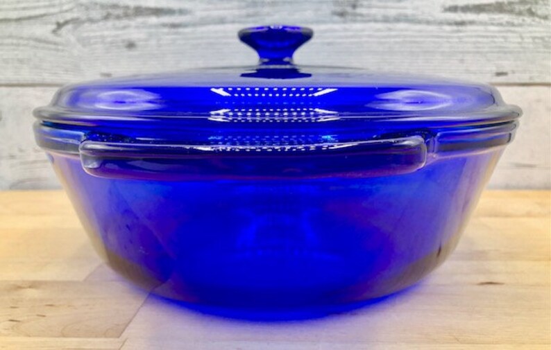 Vintage Anchor Hocking Cobalt Blue Dish / Ovenware / Bakeware Casserole ...