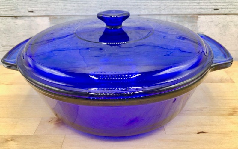 Vintage Anchor Hocking Cobalt Blue Dish / Ovenware / Bakeware Casserole ...