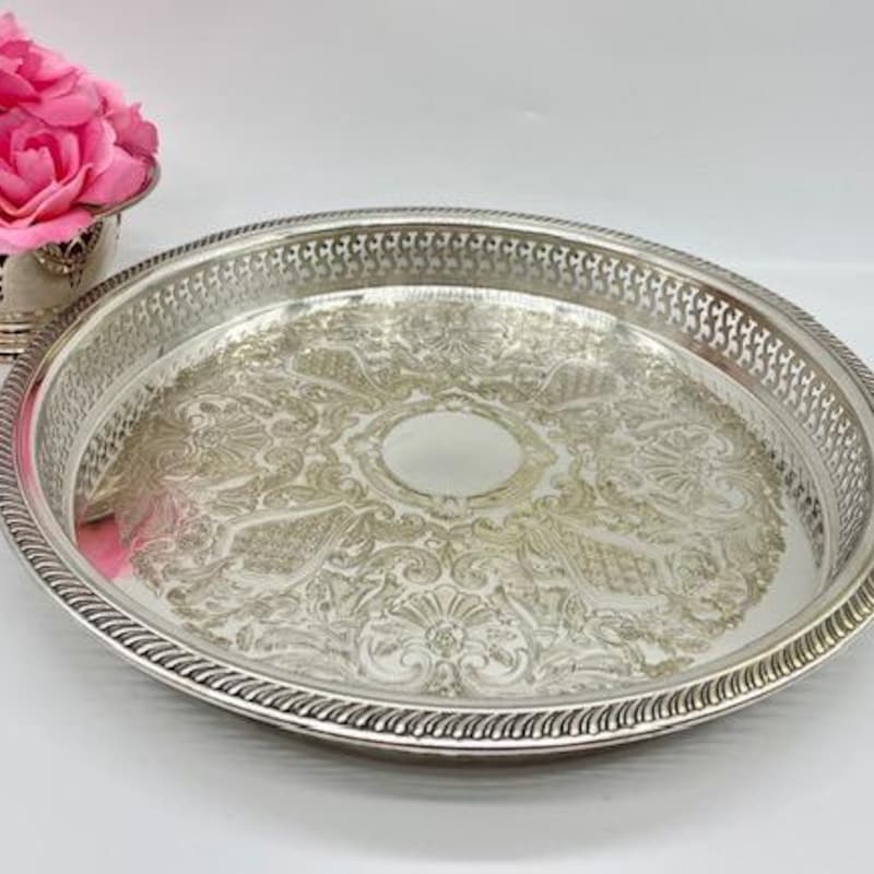 Vintage Silver Tray - Etsy
