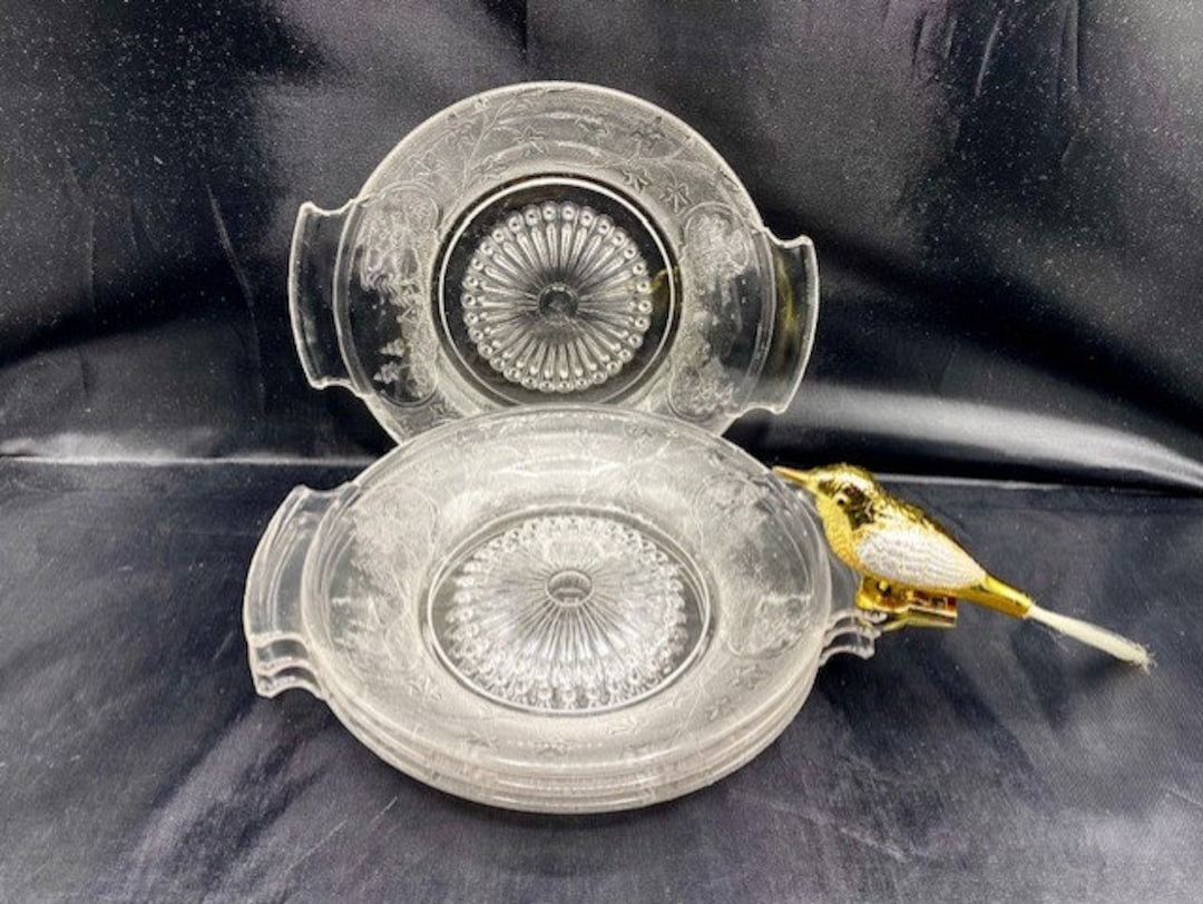 Antique Early American Pressed Glass (EAPG) Dessert / Bread Plates Set ...
