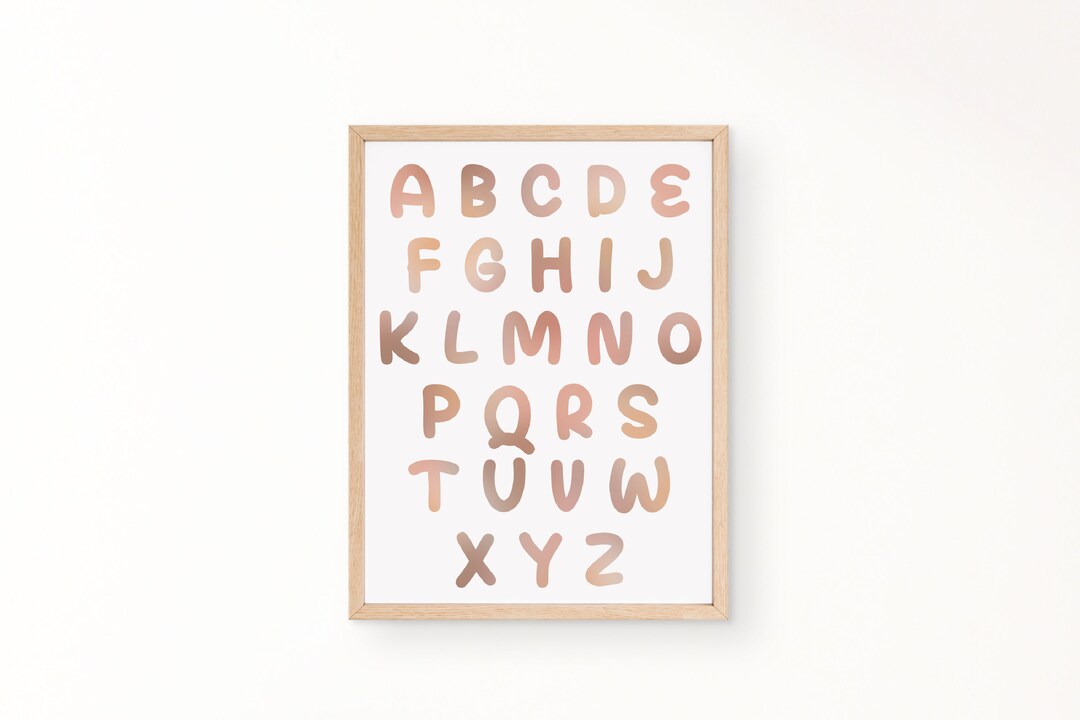 Watercolor Alphabet Poster, ABC Print, Printable Educational Wall Art ...