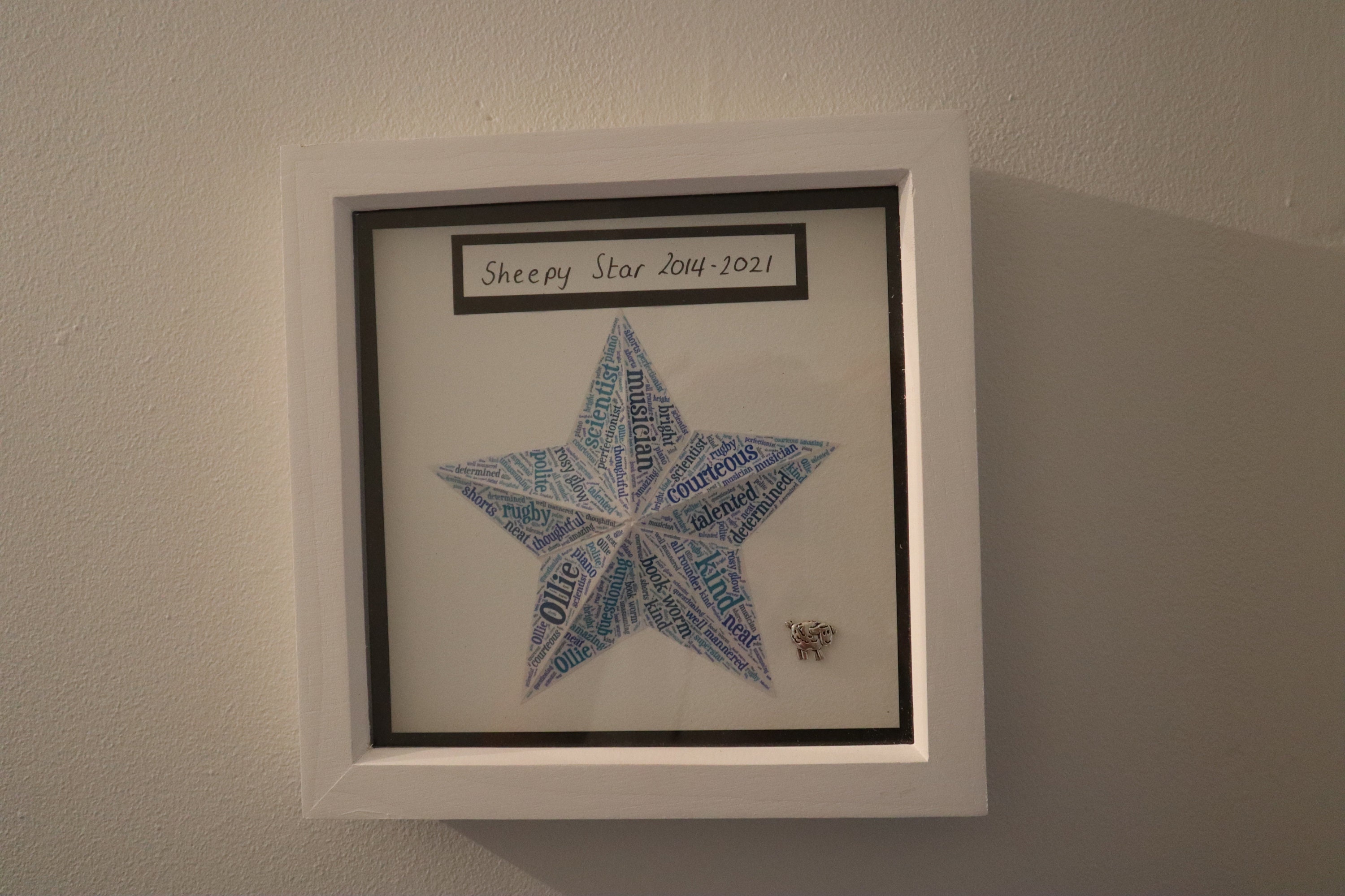 3D Personalised Star Box Frame Word Art birthday wedding | Etsy