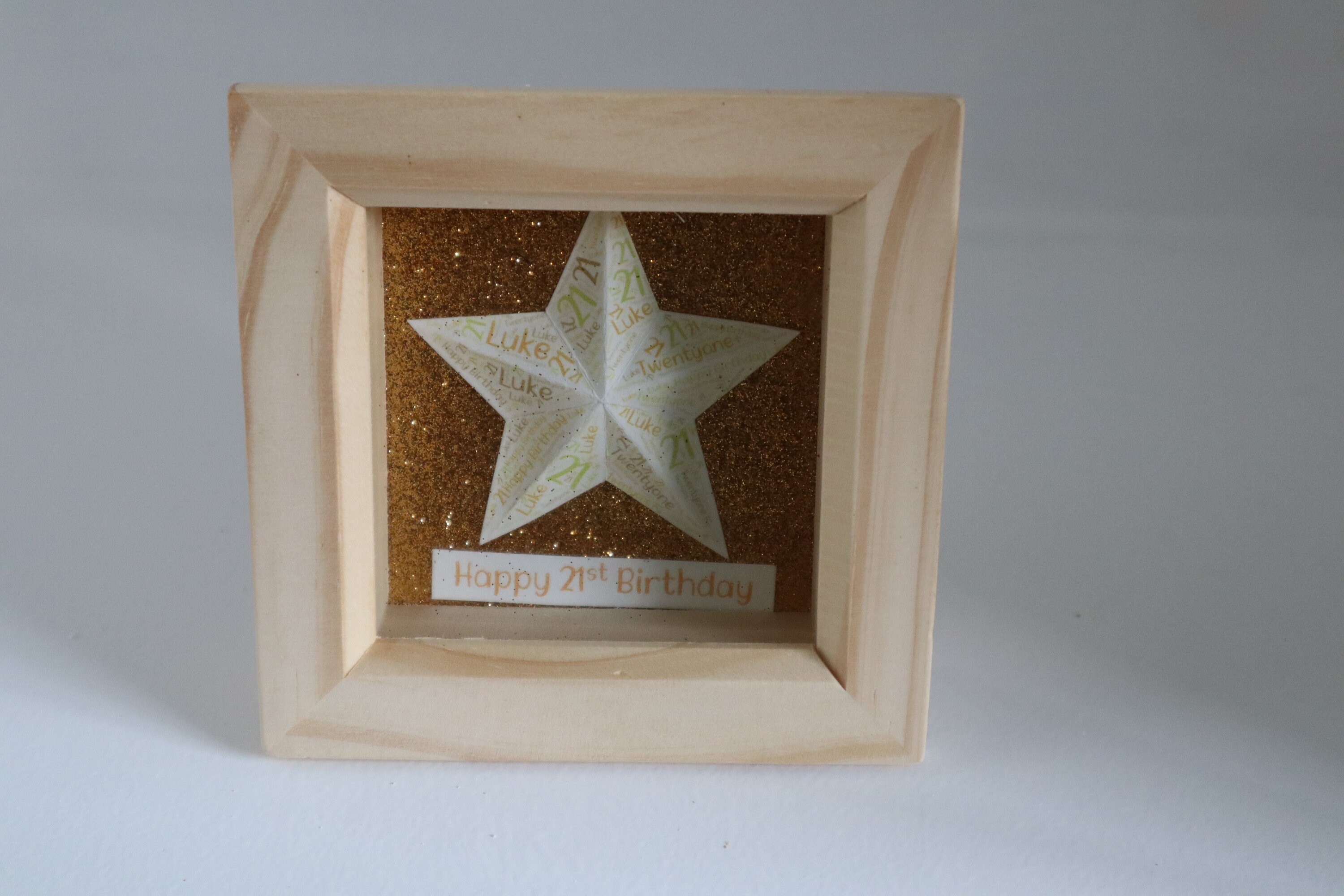 3D Personalised Star Box Frame Word Art birthday wedding | Etsy