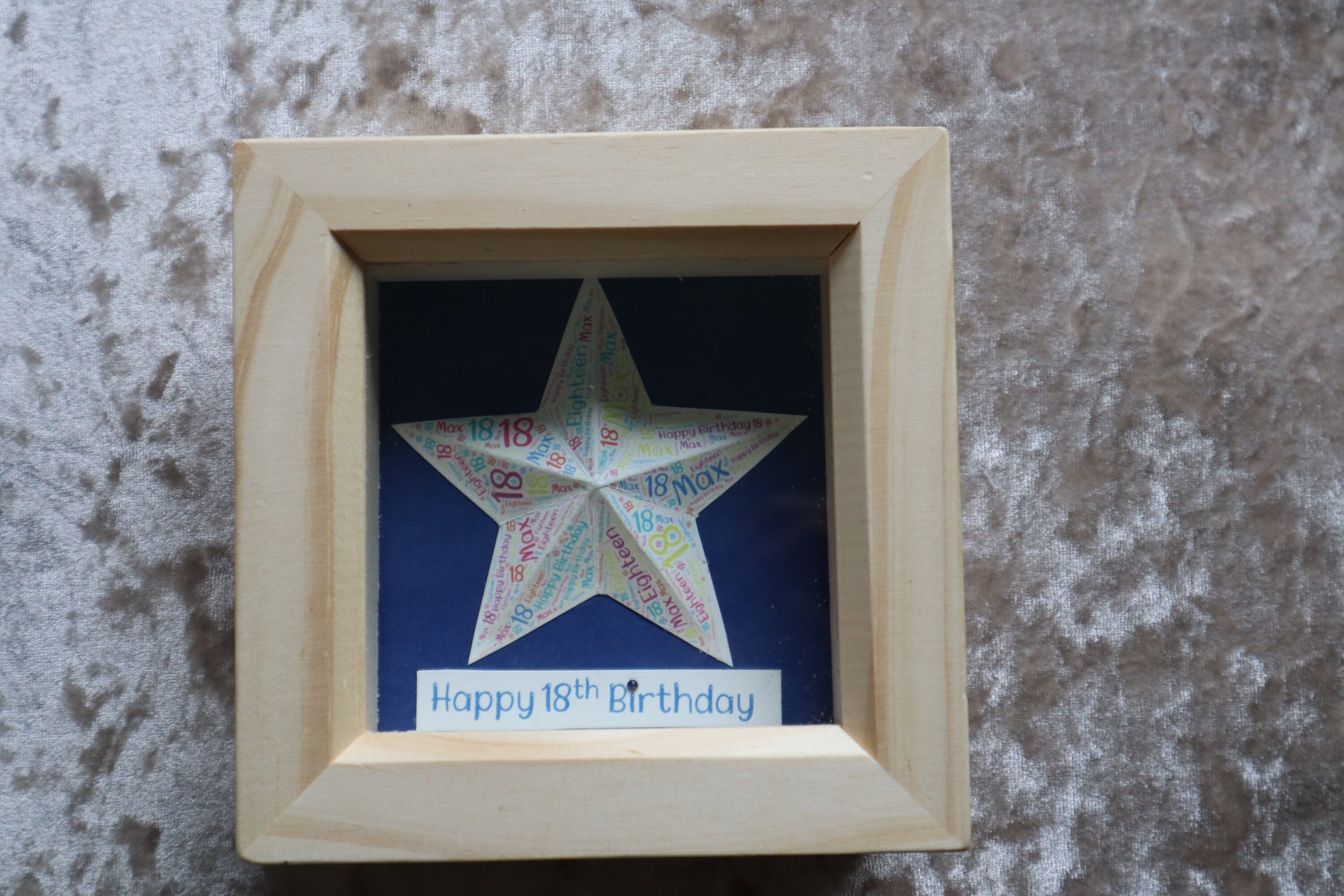 3D Personalised Star Box Frame Word Art birthday wedding | Etsy