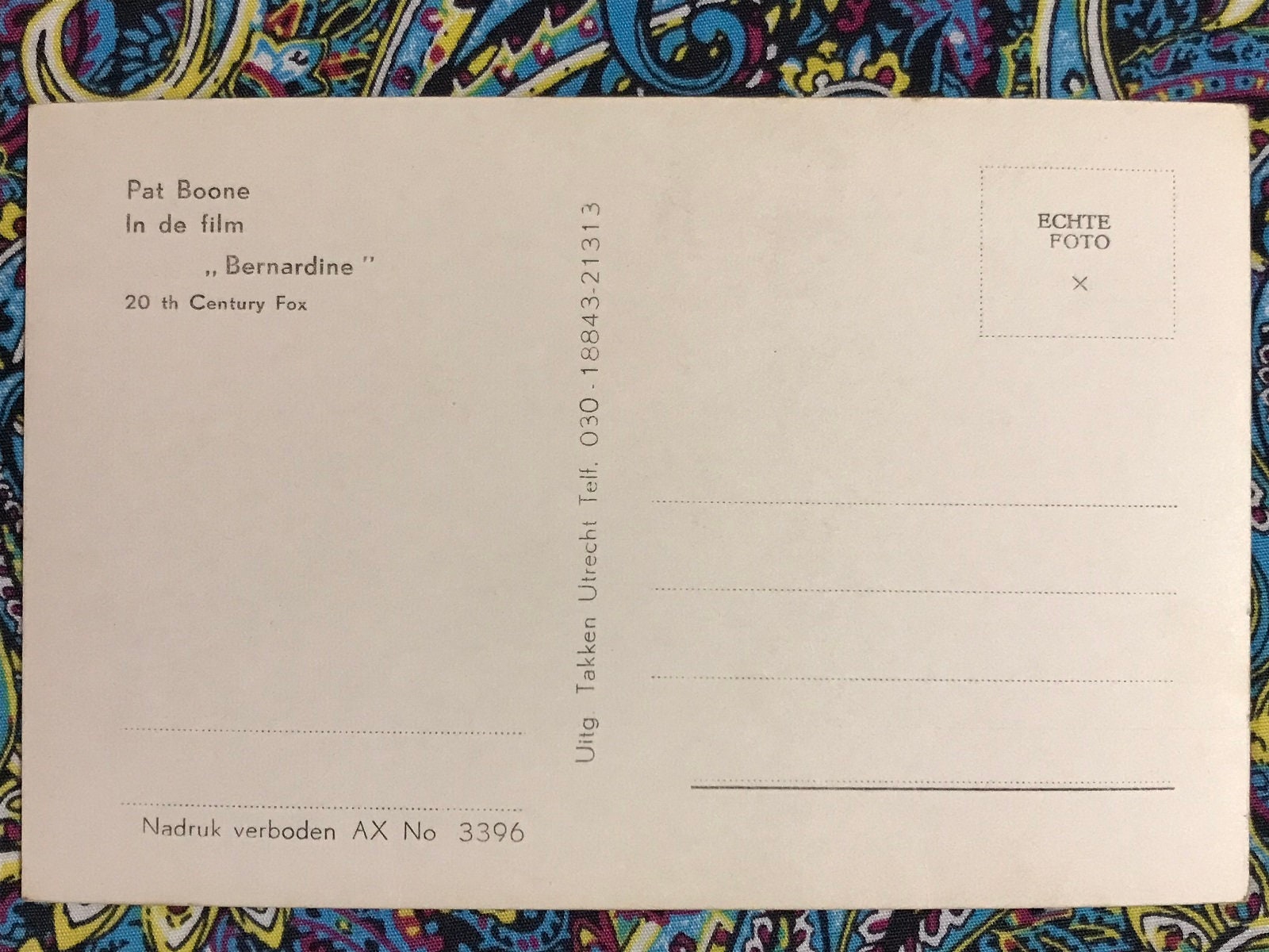 Lot of 2 Pat Boone Postcards Movie Star 1958 Postmark Stamp Cancel Ukulele PM PU (new Lower ...